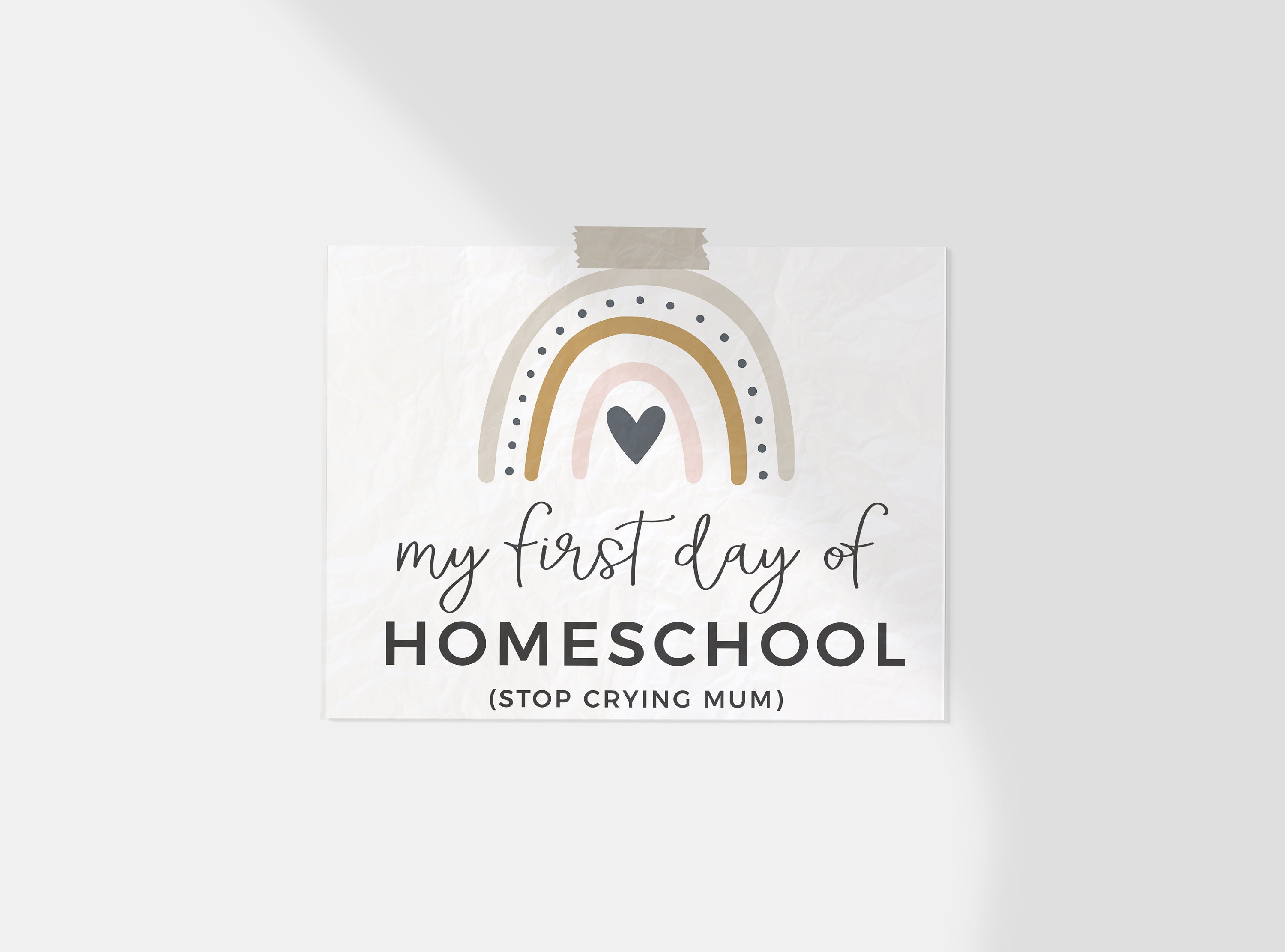 Editable First Day of Homeschool Sign, Printable Rainbow Homeschooling ...