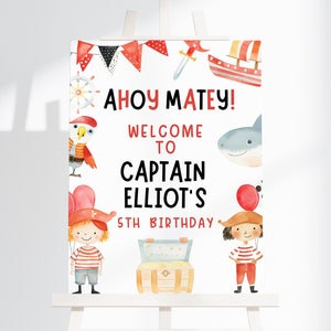 Pirate Welcome Sign, Editable Template Printable Instant Download ...