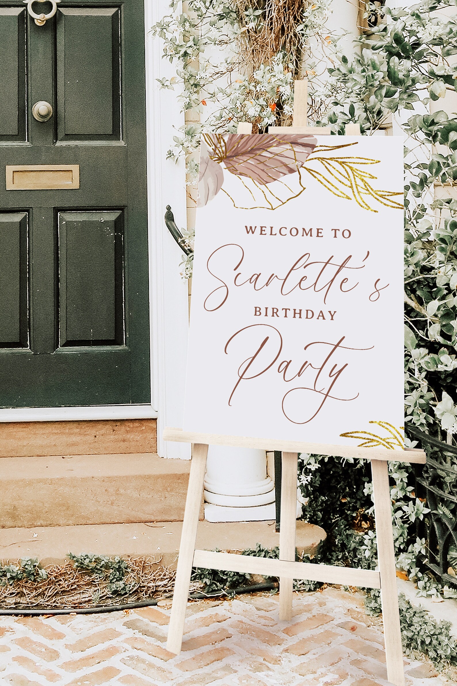 Bohemian Birthday Welcome Sign, Editable Printable Template Instant ...