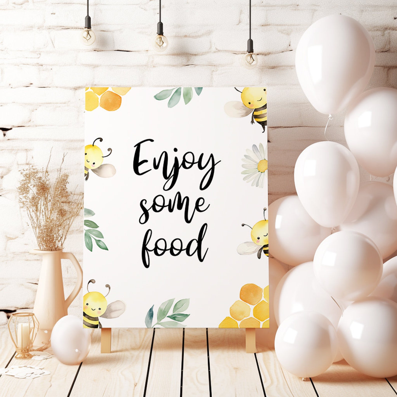 Enjoy Some Food Sign, Editable Template Printable Instant Download ...