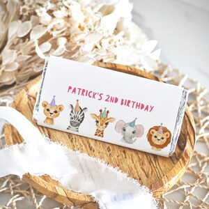 Editable Candy Bar Wrapper Template, Party Animals Birthday Chocolate ...