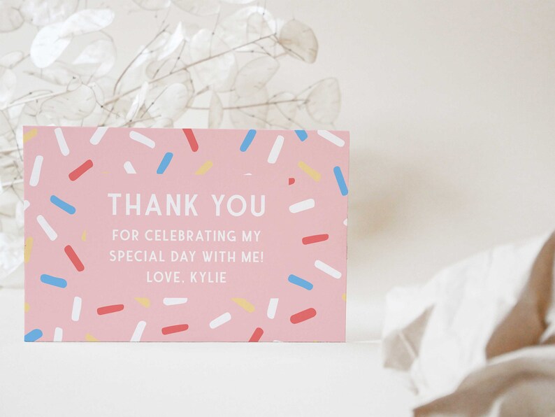 Sprinkle Thank You Card INSTANT DOWNLOAD Personalised Thank You Note ...