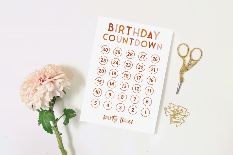 Birthday Countdown Printable Template Kids Bday Party - Etsy