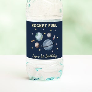 Editable Outer Space Water Bottle Labels Astronaut Party Decor Space ...