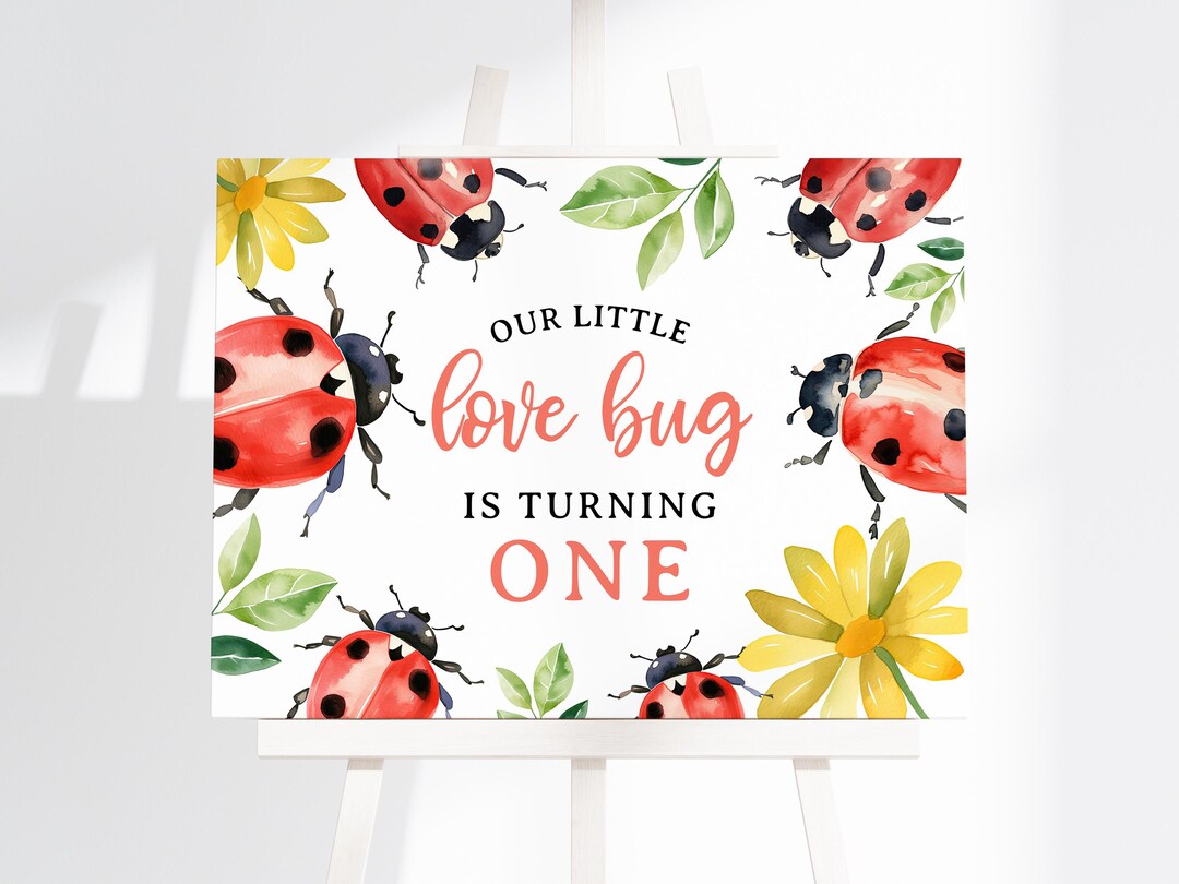 Ladybug Welcome Sign, Editable Template Printable Instant Download ...