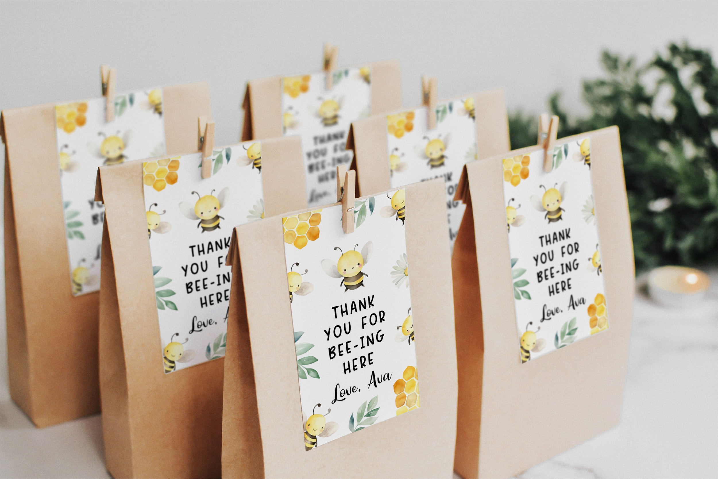 Honey Bee Thank You Tag, Editable Template Printable Instant Download ...