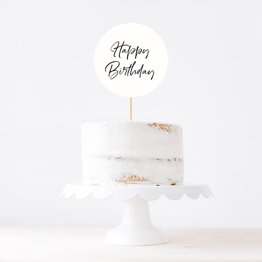 Editable Cake Toppers, Simple Printable Cake Topper Template, Instant ...