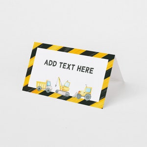 Construction Birthday Party Food Tent Labels, Construction Birthday ...