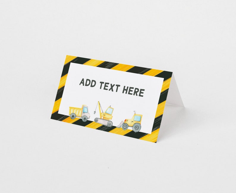 Construction Birthday Party Food Tent Labels, Construction Birthday ...