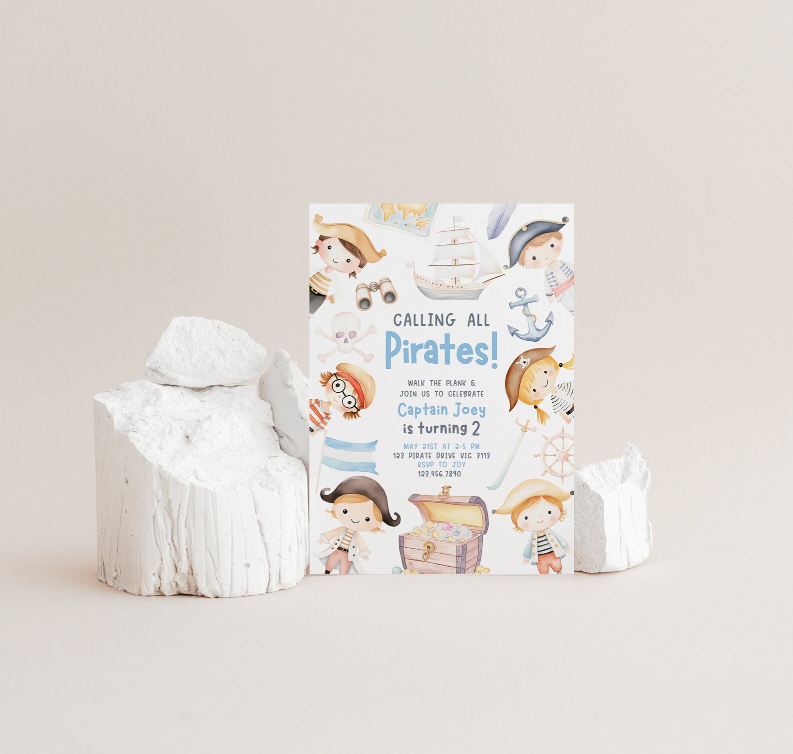 Calling All Pirates Birthday Invitation, Boys 1st 2nd 3rd 4th 5th ...