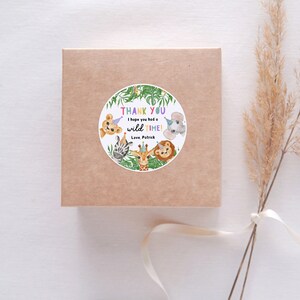 Editable Party Animals Favor Tags, Girl or Boy Wild One Safari Animals ...