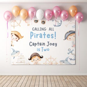 Pirate Backdrop Banner, Editable Template Printable Instant Download ...