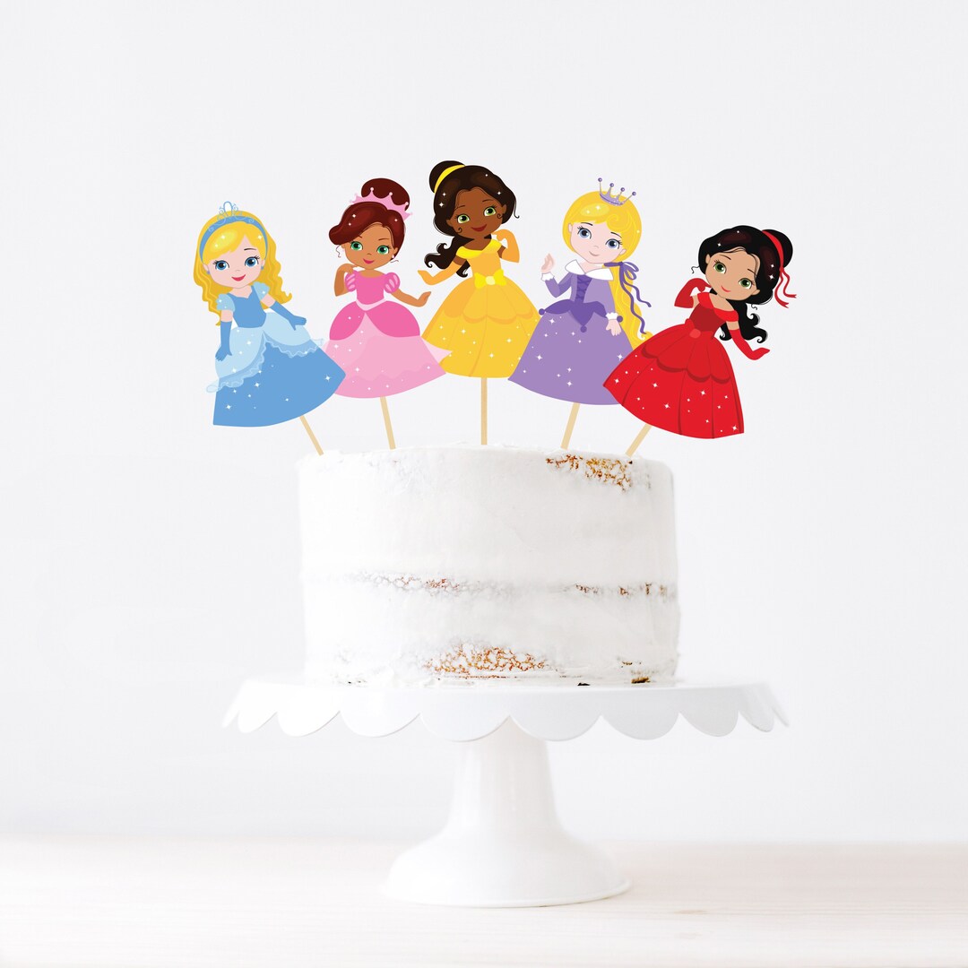 Princess Cake Topper Bundle, Printable Instant Download Centrepiece Set ...