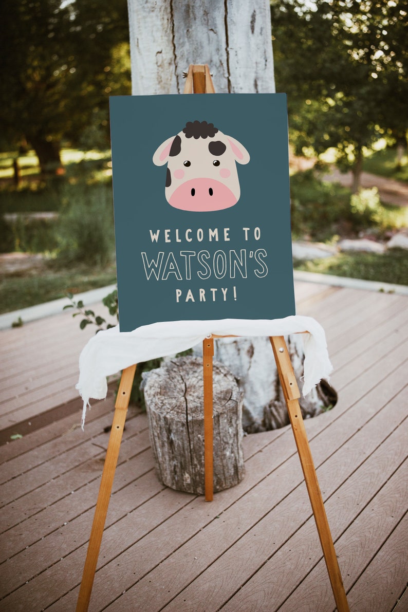 Editable Welcome Sign Template for a Barnyard Themed 1st - Etsy
