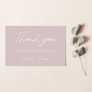 Bush Pink Thank You Card INSTANT DOWNLOAD Personalised Thank You Note ...