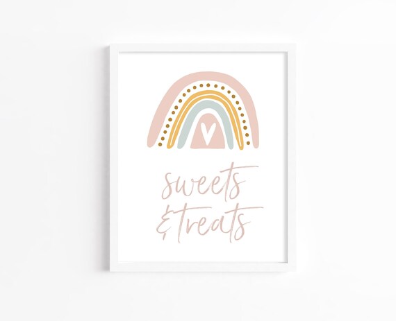 Sweet Treats Sign Printable Pastel Rainbow Dessert Table Candy - Etsy