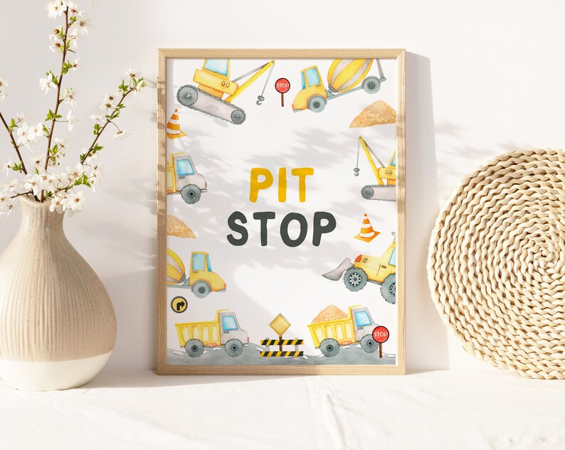 Construction Themed Party Sign Editable Template Personalized - Etsy