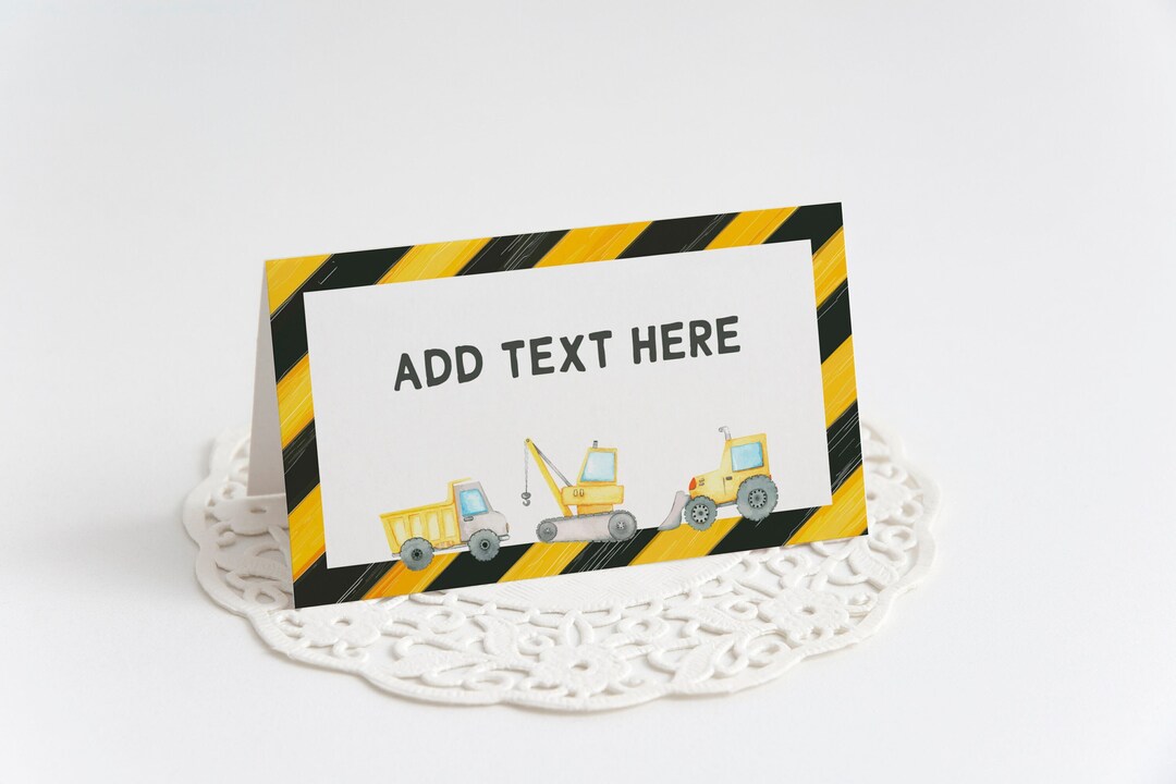 Construction Birthday Party Food Tent Labels, Construction Birthday ...