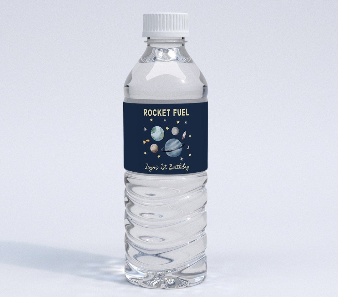 Editable Outer Space Water Bottle Labels Astronaut Party Decor Space ...