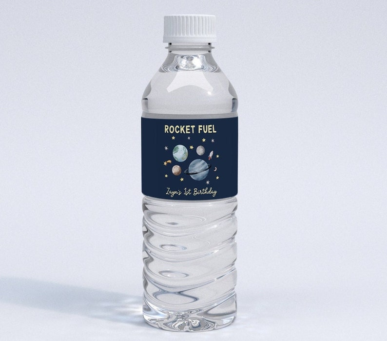 Editable Outer Space Water Bottle Labels Astronaut Party Decor Space ...