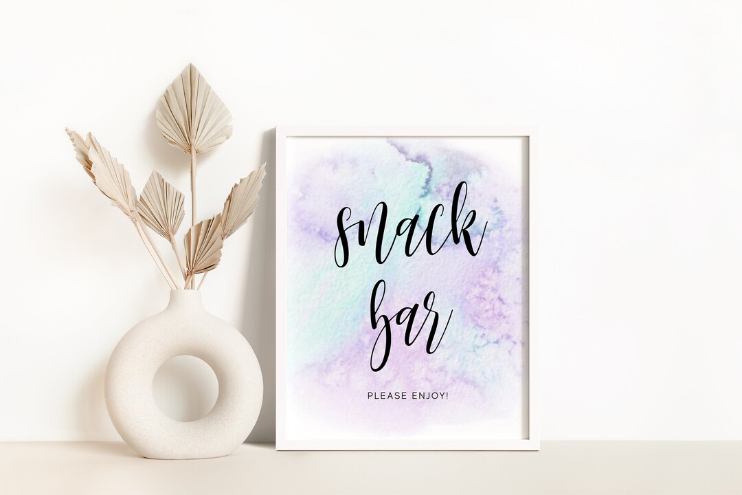 Rainbow Snack Bar Sign INSTANT DOWNLOAD Printable Table Party Food Sign ...