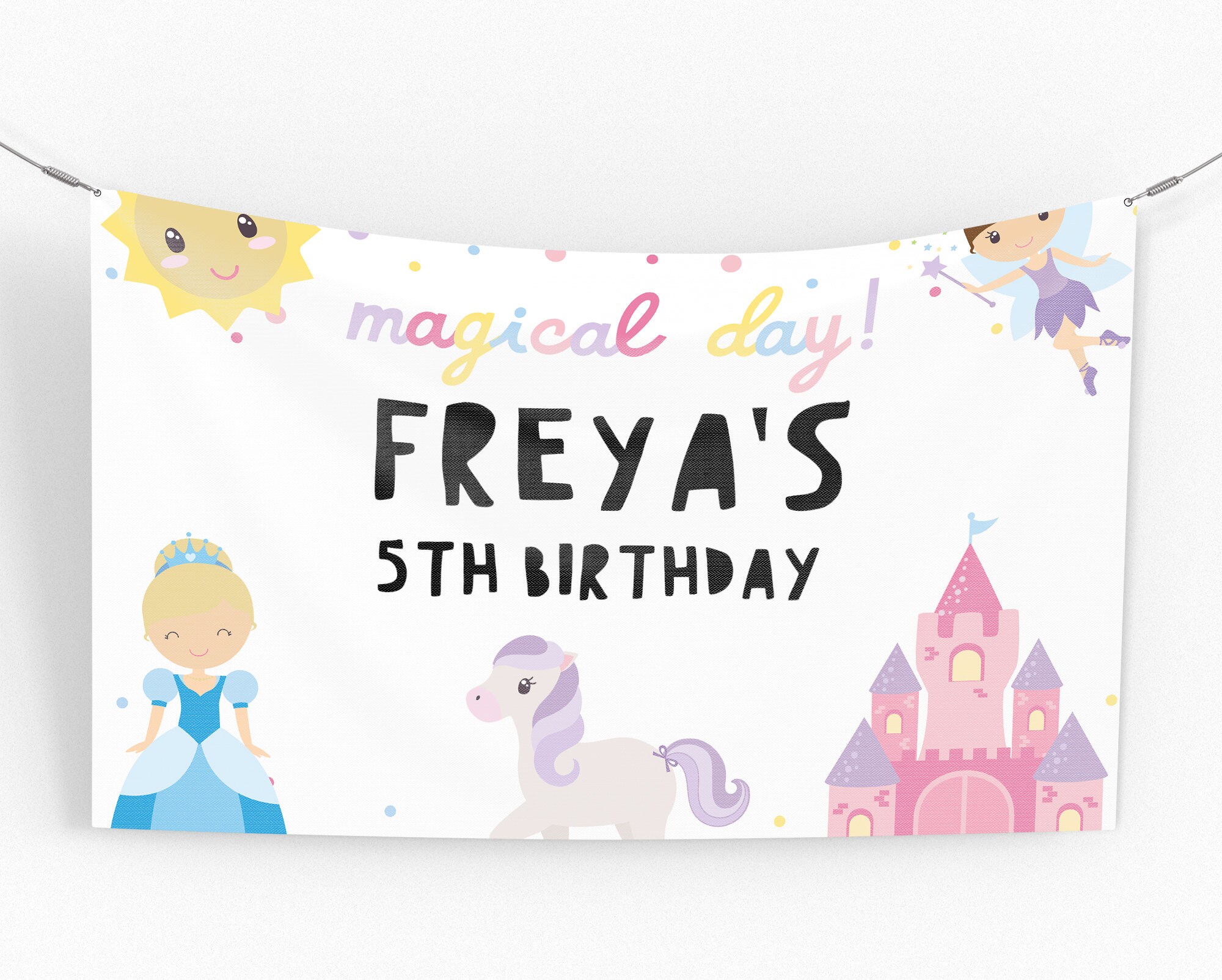 Editable Backdrop Banner, Fairy Princess Castle Printable Magical ...