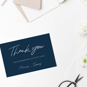 Navy Thank You Card INSTANT DOWNLOAD Personalised Thank You Note ...