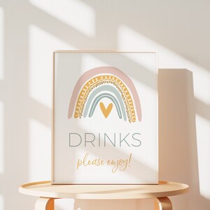 Rainbow Drinks Table Sign INSTANT DOWNLOAD Printable Table Party Sign ...