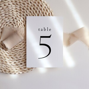 Editable Table Numbers Printable Template, Modern Minimalist Wedding ...
