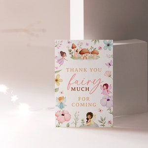 Fairy Thank You Card, Editable Printable Enchanted Princess Whimsical ...