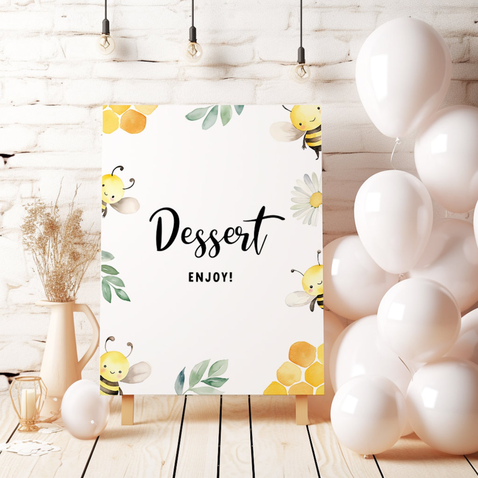 Bee Dessert Table Buffet Sign, Editable Template Printable Instant ...
