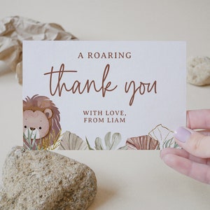 Safari Birthday Thank You Card, Jungle Party Instant Digital Download ...