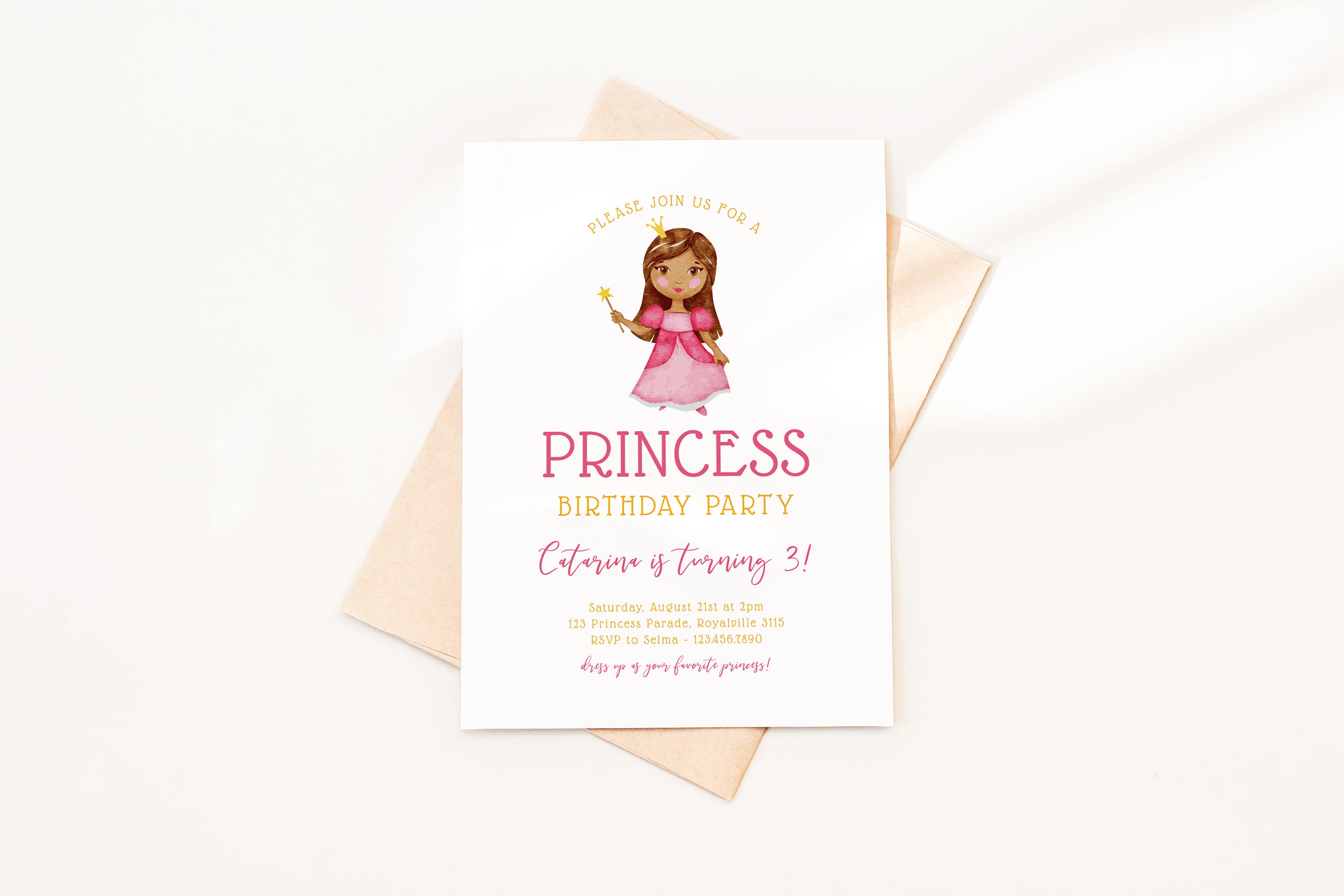 Editable Princess Invitation Template Instant Download - Etsy Australia