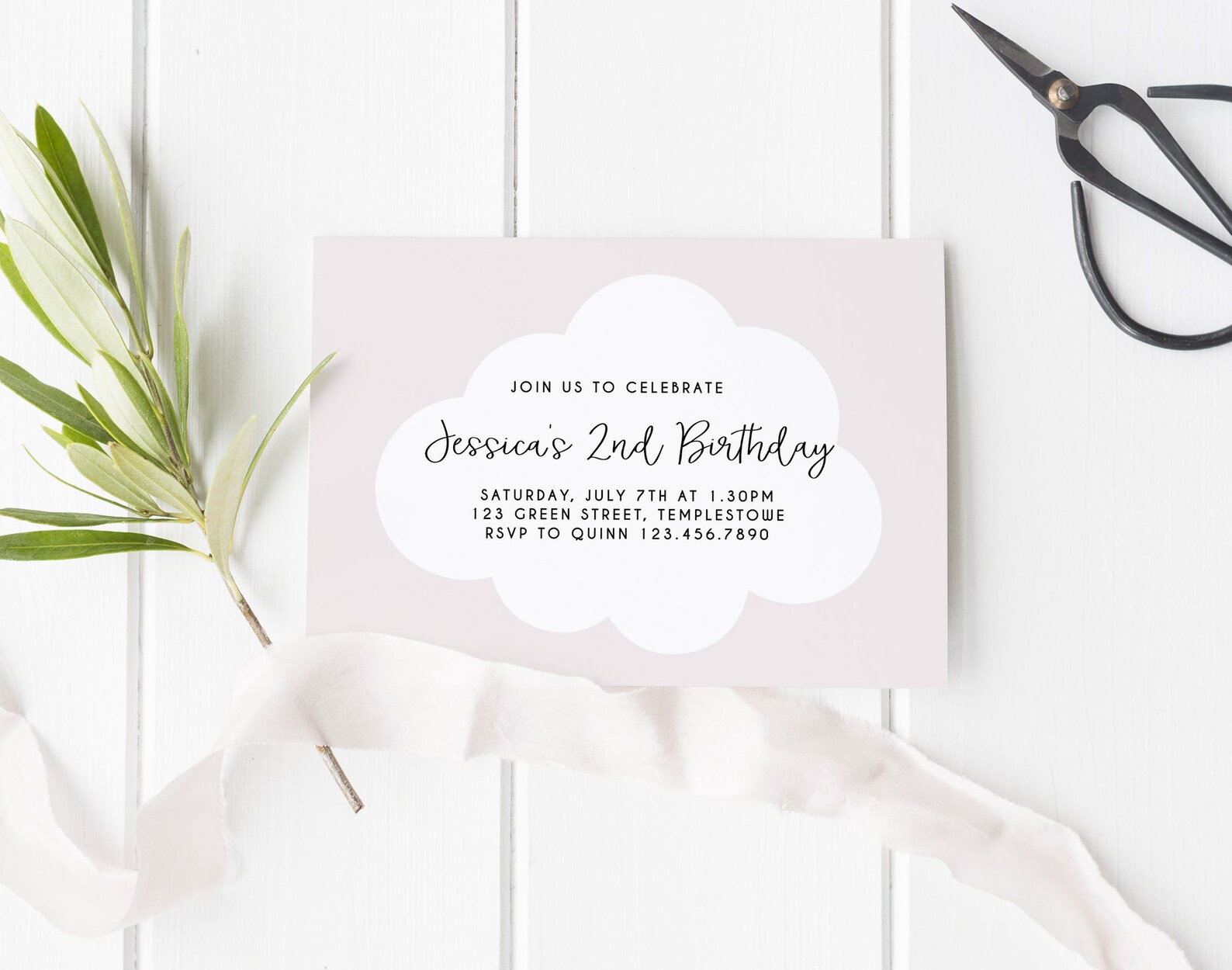 Editable Cloud Birthday Party Invitation Download Printable - Etsy ...