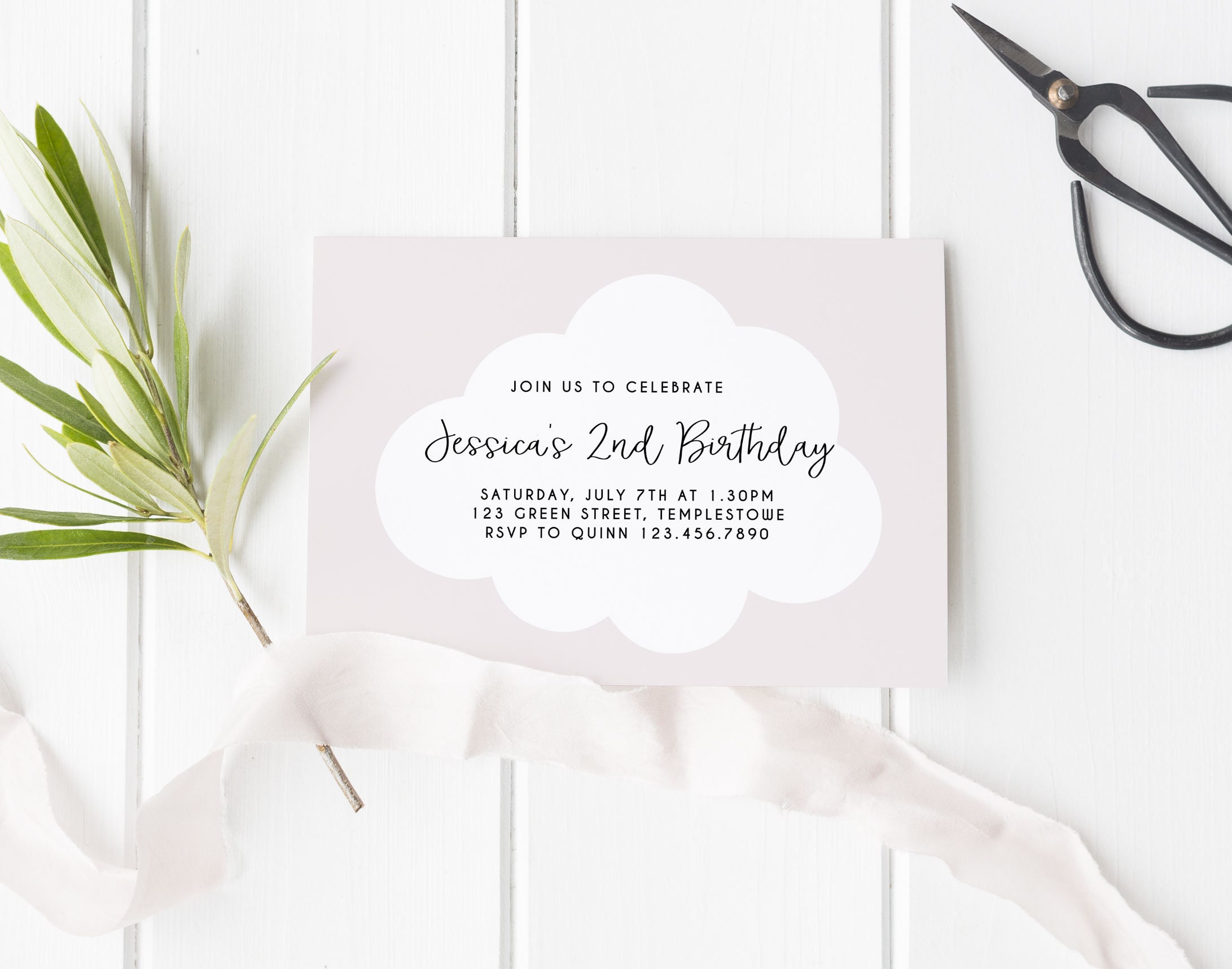 Editable Cloud Birthday Party Invitation Download Printable - Etsy ...