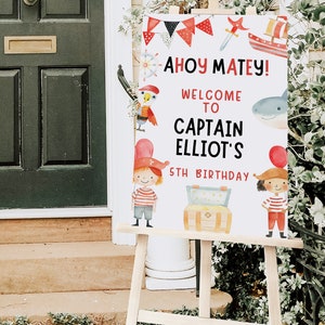 Pirate Welcome Sign, Editable Template Printable Instant Download ...