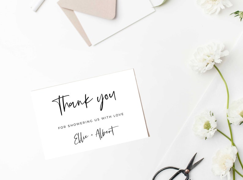 Simple Thank You Card INSTANT DOWNLOAD Personalised Thank You Note ...