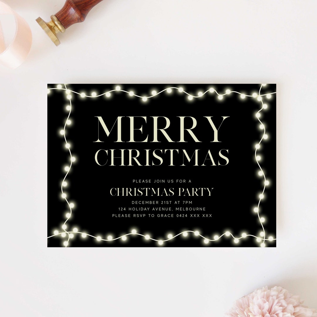 Printable Christmas Invitation Template, INSTANT DOWNLOAD Christmas ...