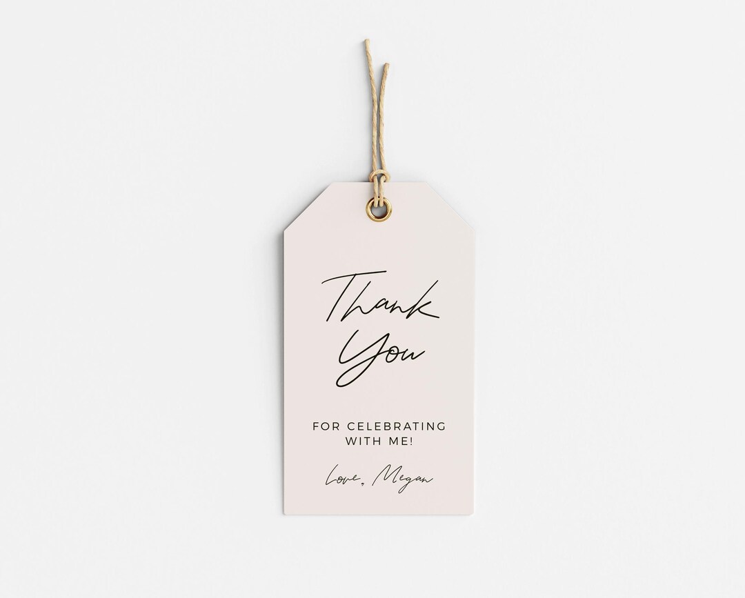 Editable Favor Tag Blush Pink Gift Tags Pink Thank You Tags Pastel Pink ...