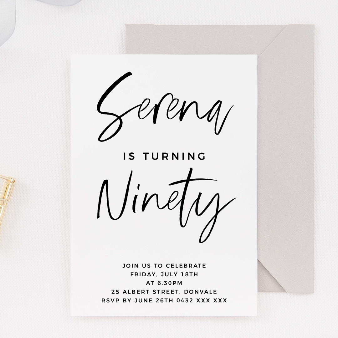 Adult Invitation Template Party Time Editable Milestone Birthday Party ...