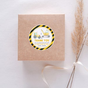 Editable Construction Birthday Circle Favor Tags Personalized ...