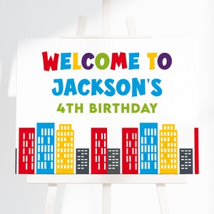 Superhero Welcome Sign, Editable Boys Birthday Party Comic Book Theme ...