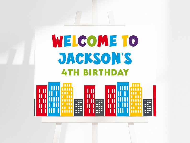 Superhero Welcome Sign, Editable Boys Birthday Party Comic Book Theme ...