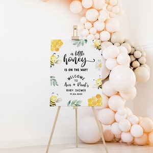 Honey Bee Welcome Sign, Editable Template Printable Instant Download ...