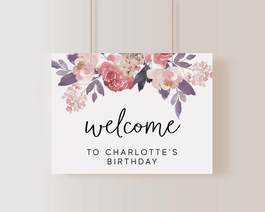 Editable Welcome Sign Printable Instant Download, Modern Watercolor ...