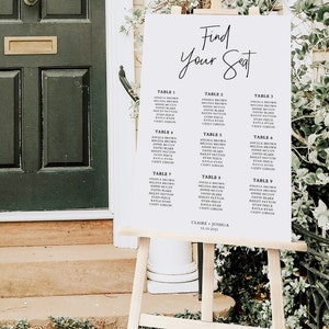 Editable Wedding Seating Chart, Digital Instant Download Printable ...