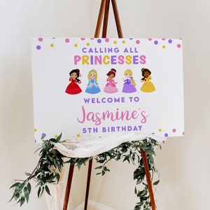 Editable Welcome Sign for Kids - Princess Colorful DIY Printable ...