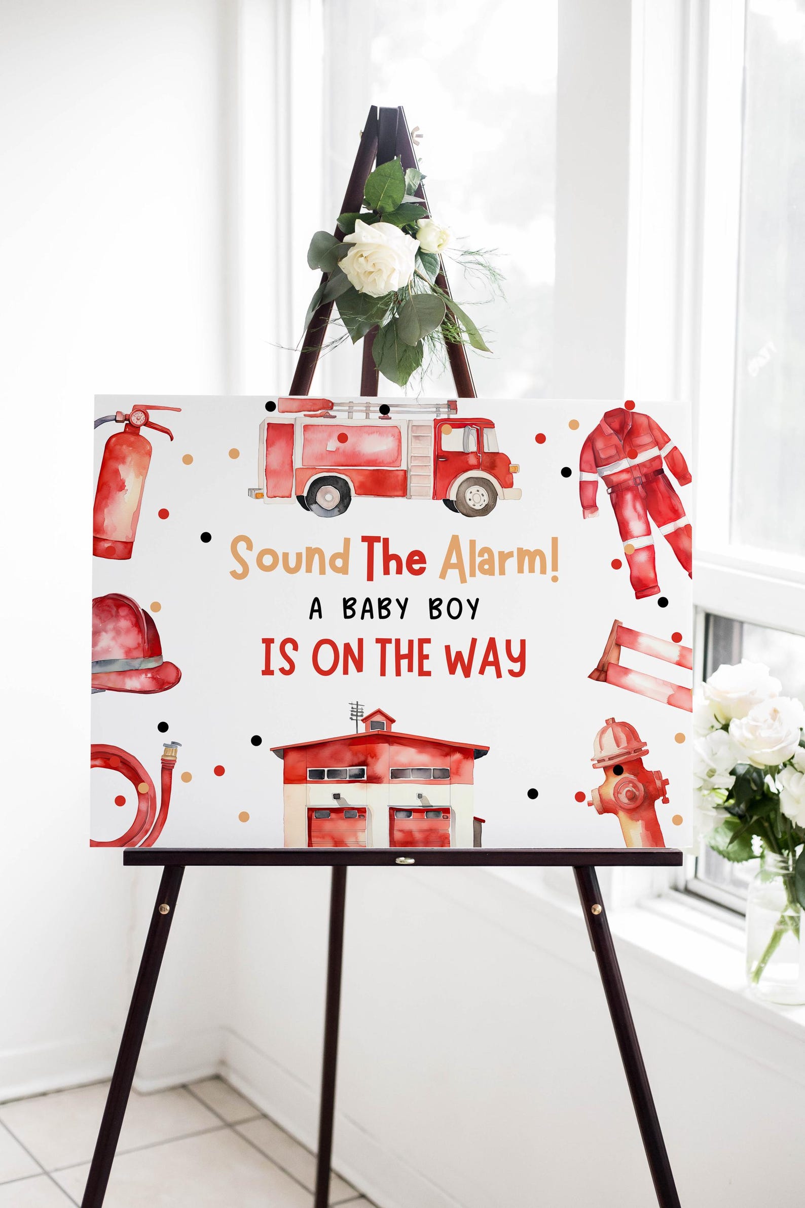 Fireman Welcome Sign, Editable Template Printable Instant Download ...