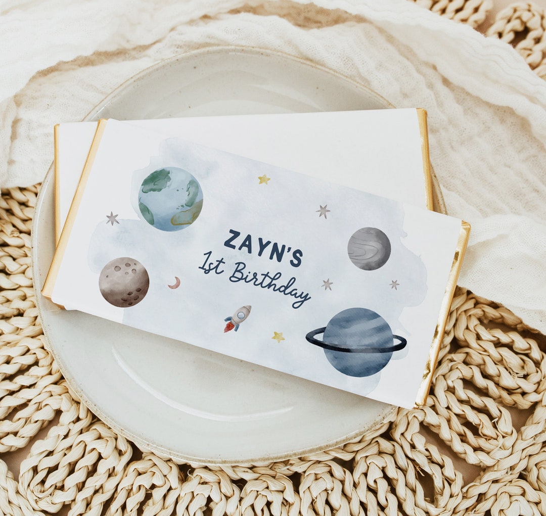 Editable Outer Space Chocolate Bar Label Candy Bar Wrapper Label Planet ...