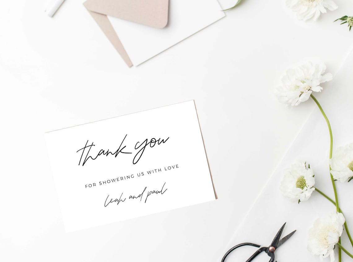 Simple Thank You Card INSTANT DOWNLOAD Personalised Thank You - Etsy